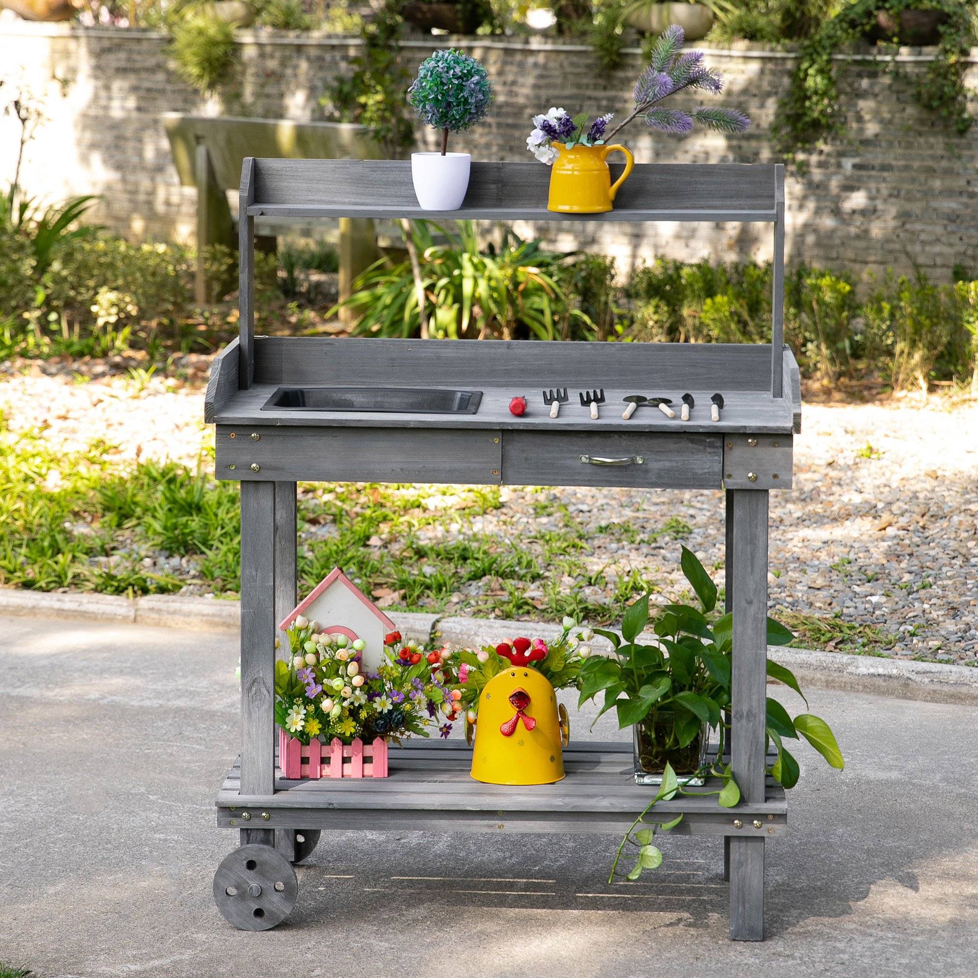 20 Garden Planting Table Potting Bench Ideas For This Year | SharonSable