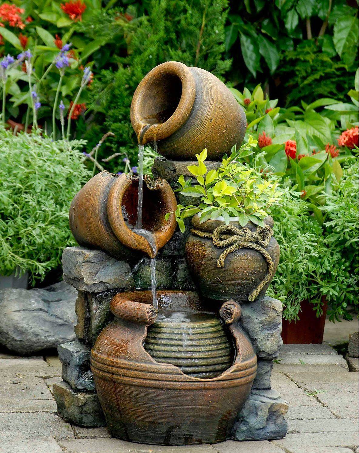 24 Flower Pot Water Fountain Garden Ideas You Should Check | SharonSable