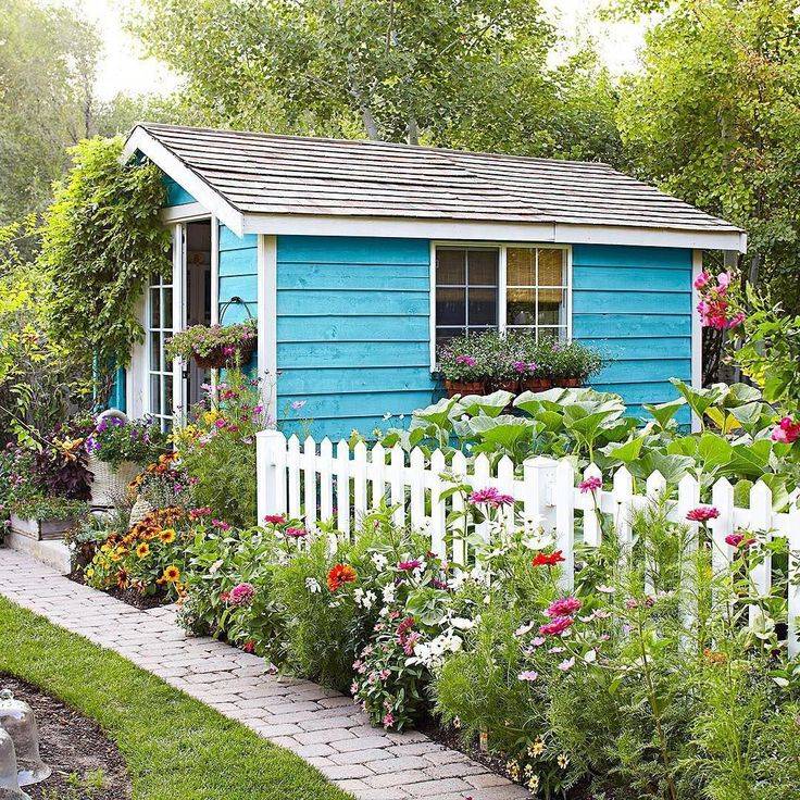 23 Blue Garden Shed Ideas Worth to Check | SharonSable