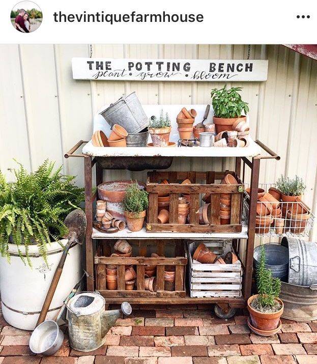 20 Cottage Garden Potting Bench Ideas You Gonna Love | SharonSable