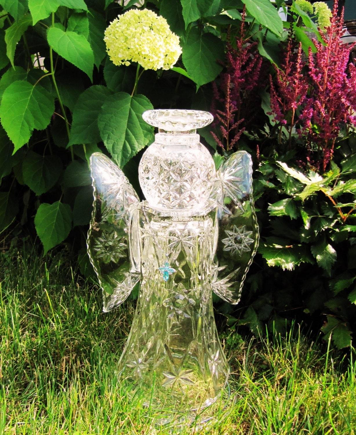 22 Recycled Glass Garden Art Angel Ideas For This Year | SharonSable