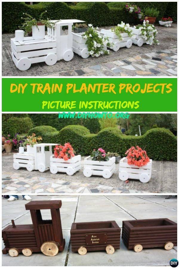 22 Garden Wooden Log Train Planter Ideas You Cannot Miss | SharonSable