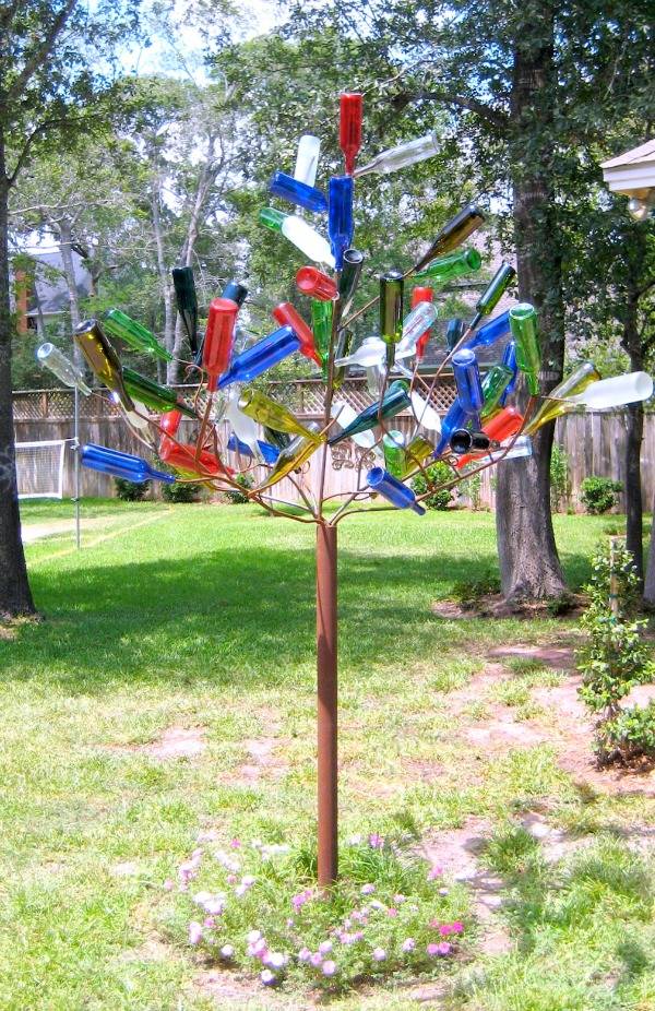 21 Garden Bottle Tree Ideas To Try This Year | SharonSable