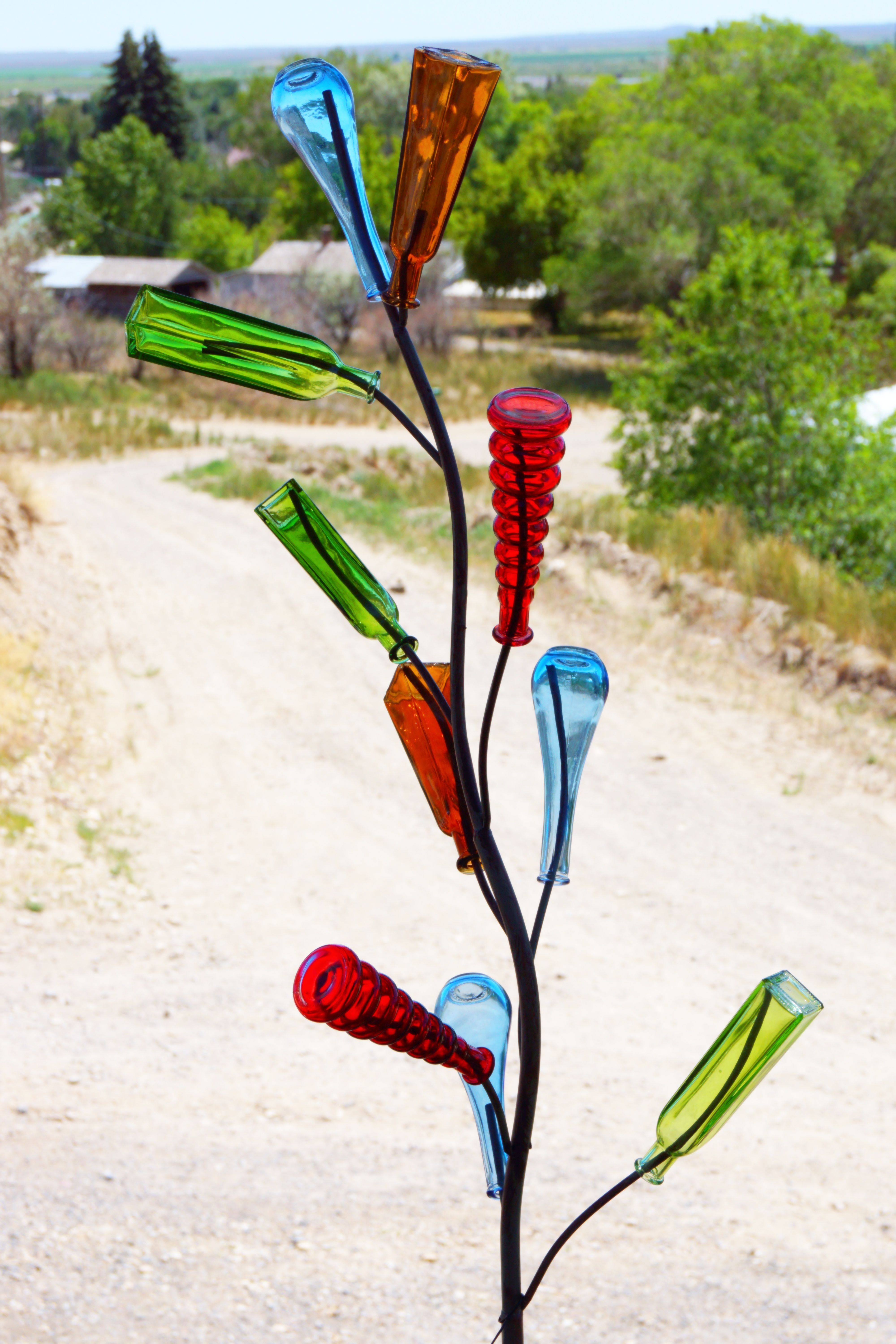 21 Garden Bottle Tree Ideas To Try This Year | SharonSable