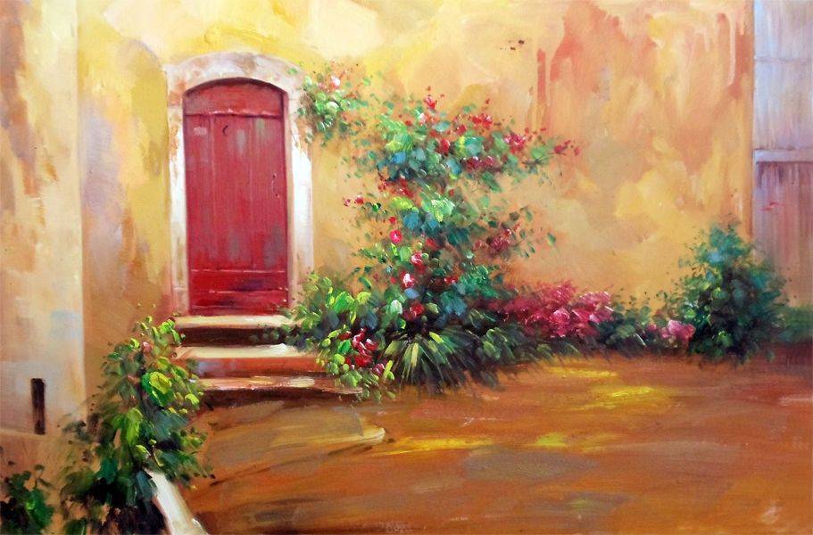 21 Italian Courtyard Garden Paintings Ideas For This Year | SharonSable