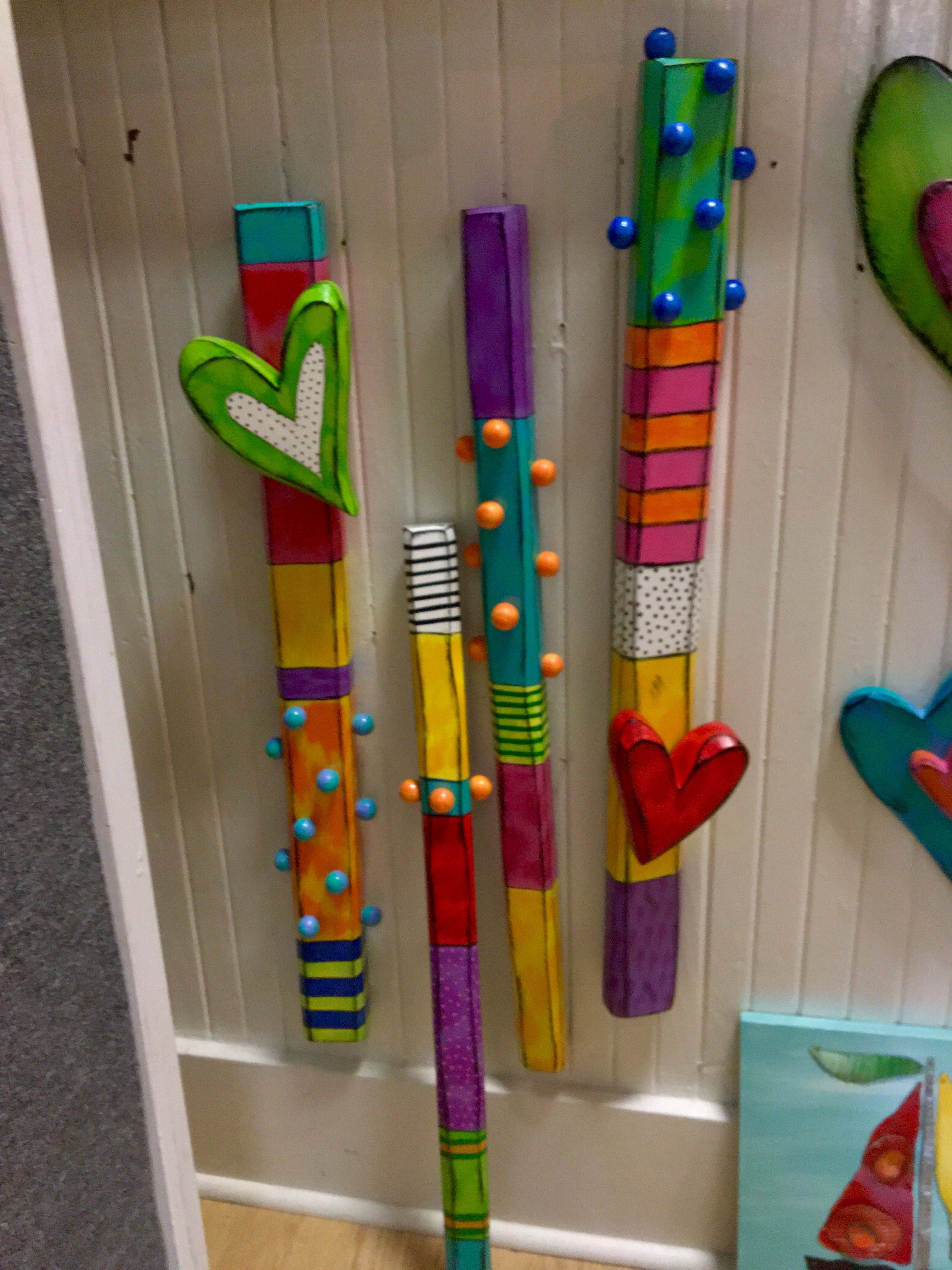 22 Painted Stick Garden Art Ideas To Try This Year | SharonSable