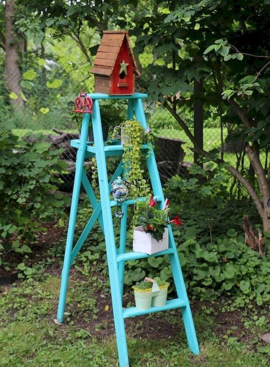 19 Wooden Ladder Garden Ideas Worth a Look | SharonSable