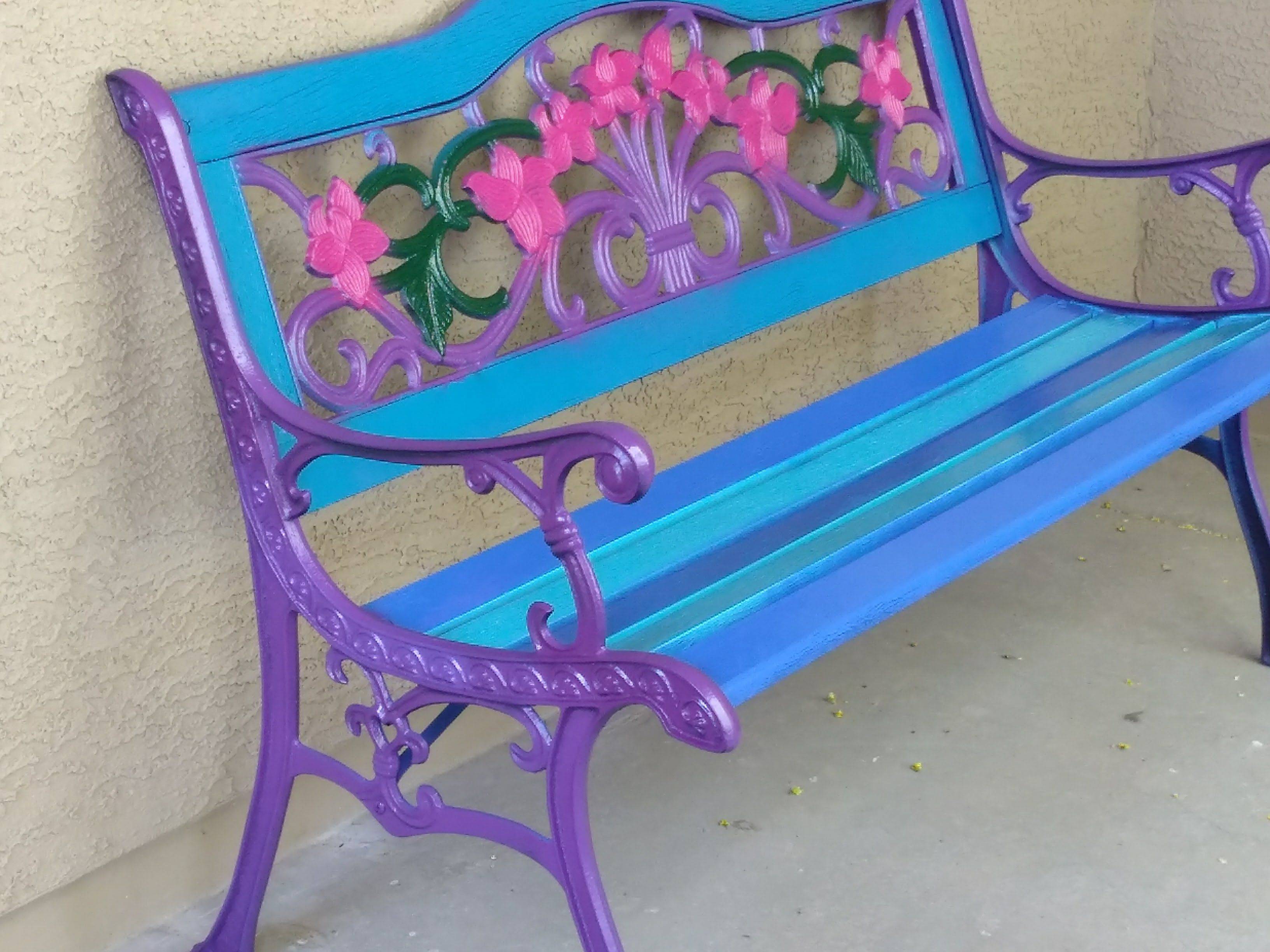 23 Painted Garden Benches Outdoor Ideas You Cannot Miss | SharonSable
