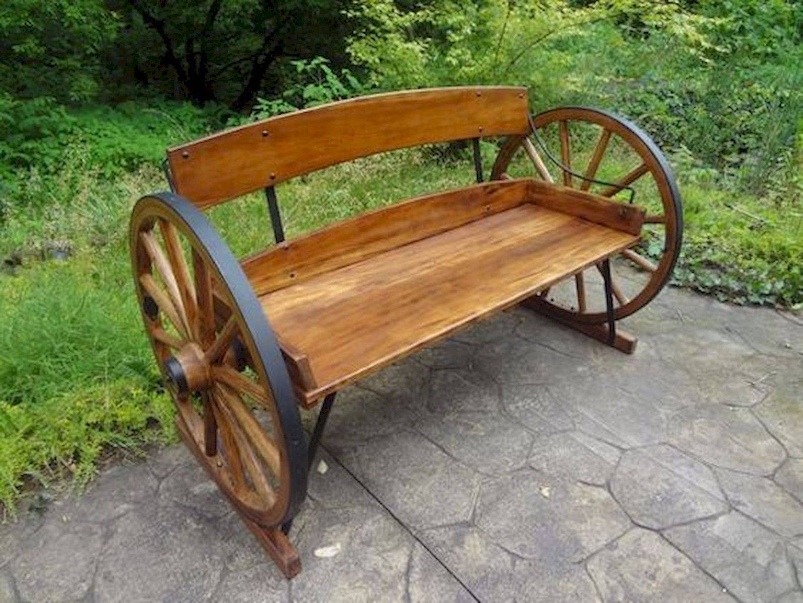 25 Wagon Wheel Garden Bench Ideas You Cannot Miss | SharonSable