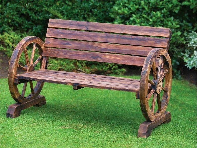 25 Wagon Wheel Garden Bench Ideas You Cannot Miss | SharonSable