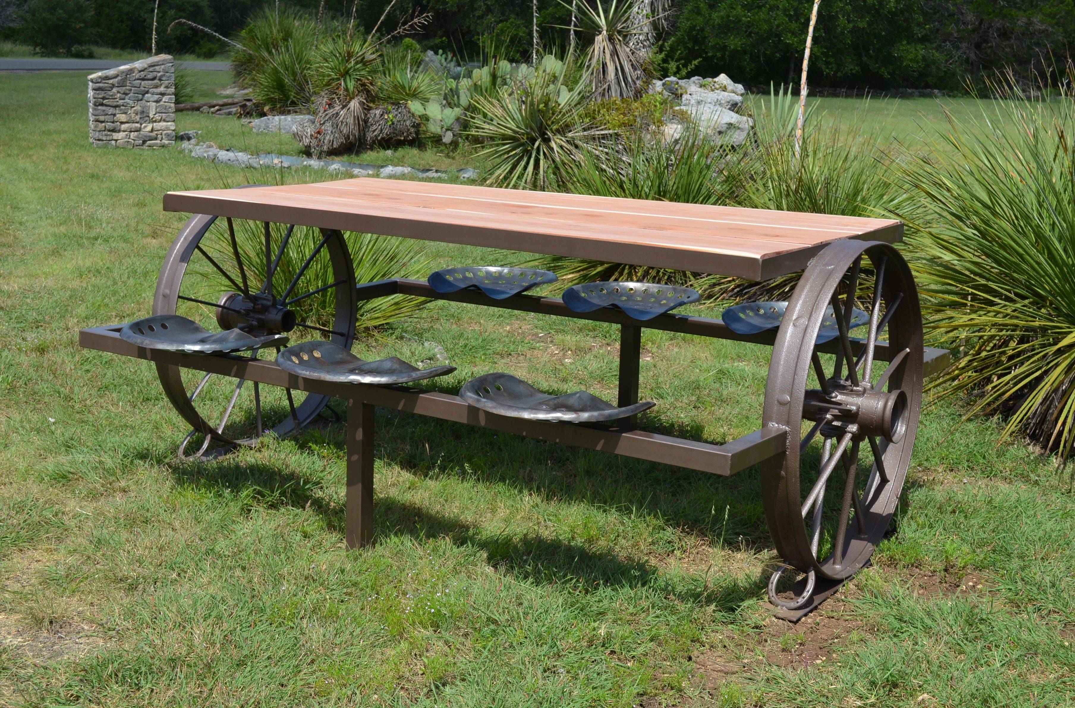 25 Wagon Wheel Garden Bench Ideas You Cannot Miss | SharonSable
