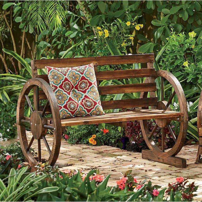25 Wagon Wheel Garden Bench Ideas You Cannot Miss | SharonSable