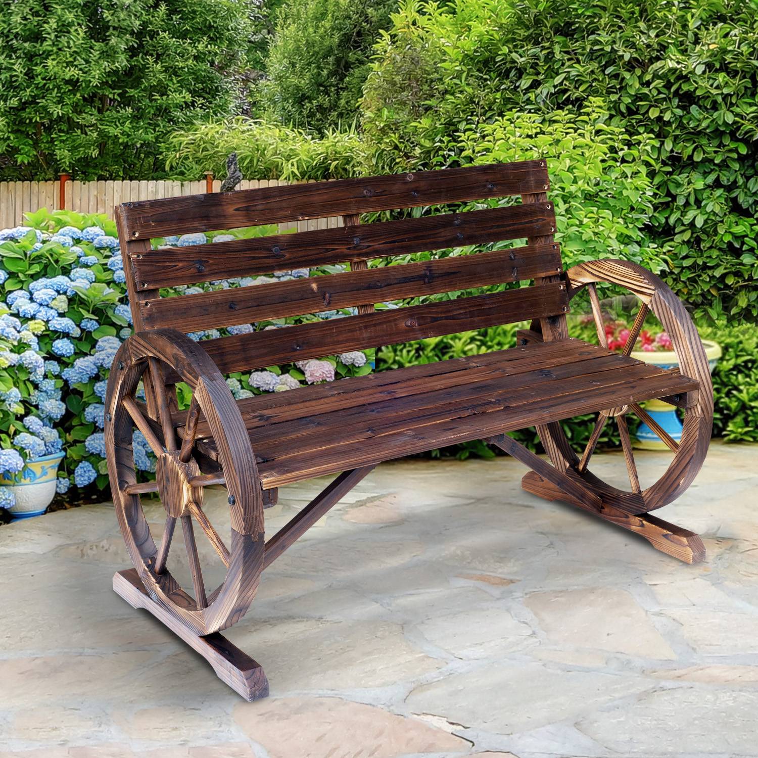 25 Wagon Wheel Garden Bench Ideas You Cannot Miss | SharonSable