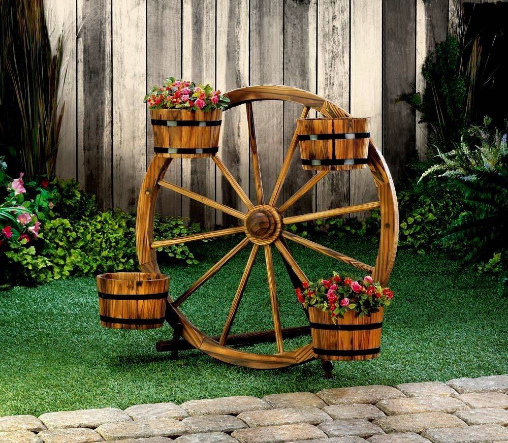 19 Wagon Wheel Garden Planters Ideas To Try This Year | SharonSable
