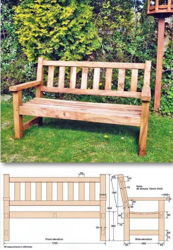 19 Outdoor Wood Garden Bench Plans Ideas Worth a Look | SharonSable