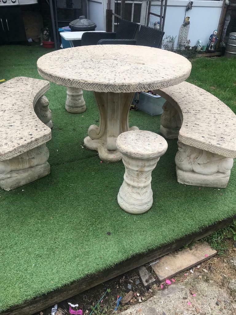 22 Stone Table Set Garden Ideas Worth to Check | SharonSable