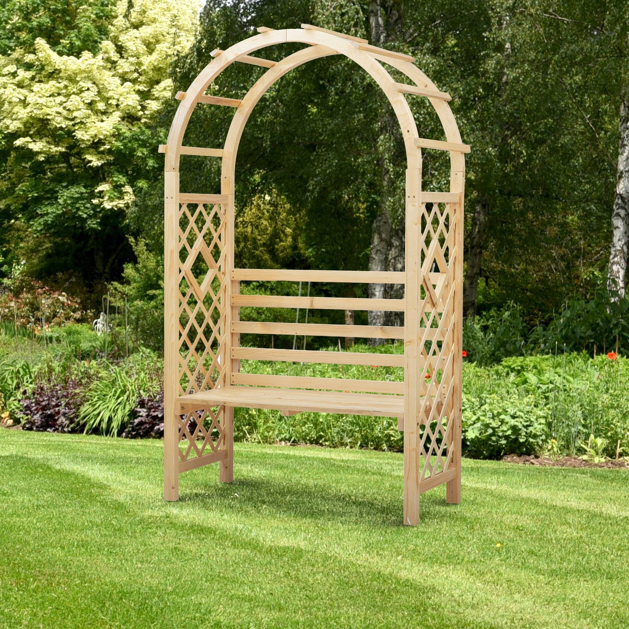 23 Wooden Garden Arch and Bench Ideas Worth to Check | SharonSable