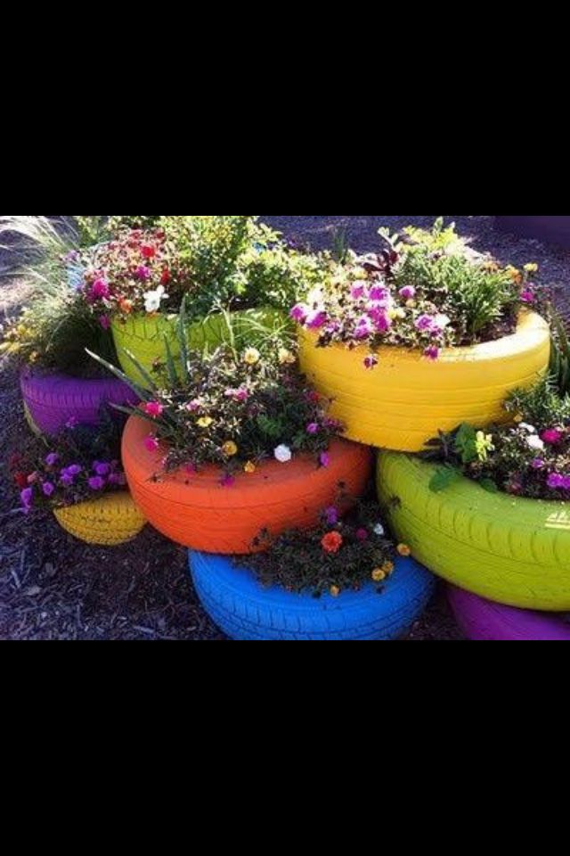 24 Colorful Tire Garden Ideas To Consider | SharonSable