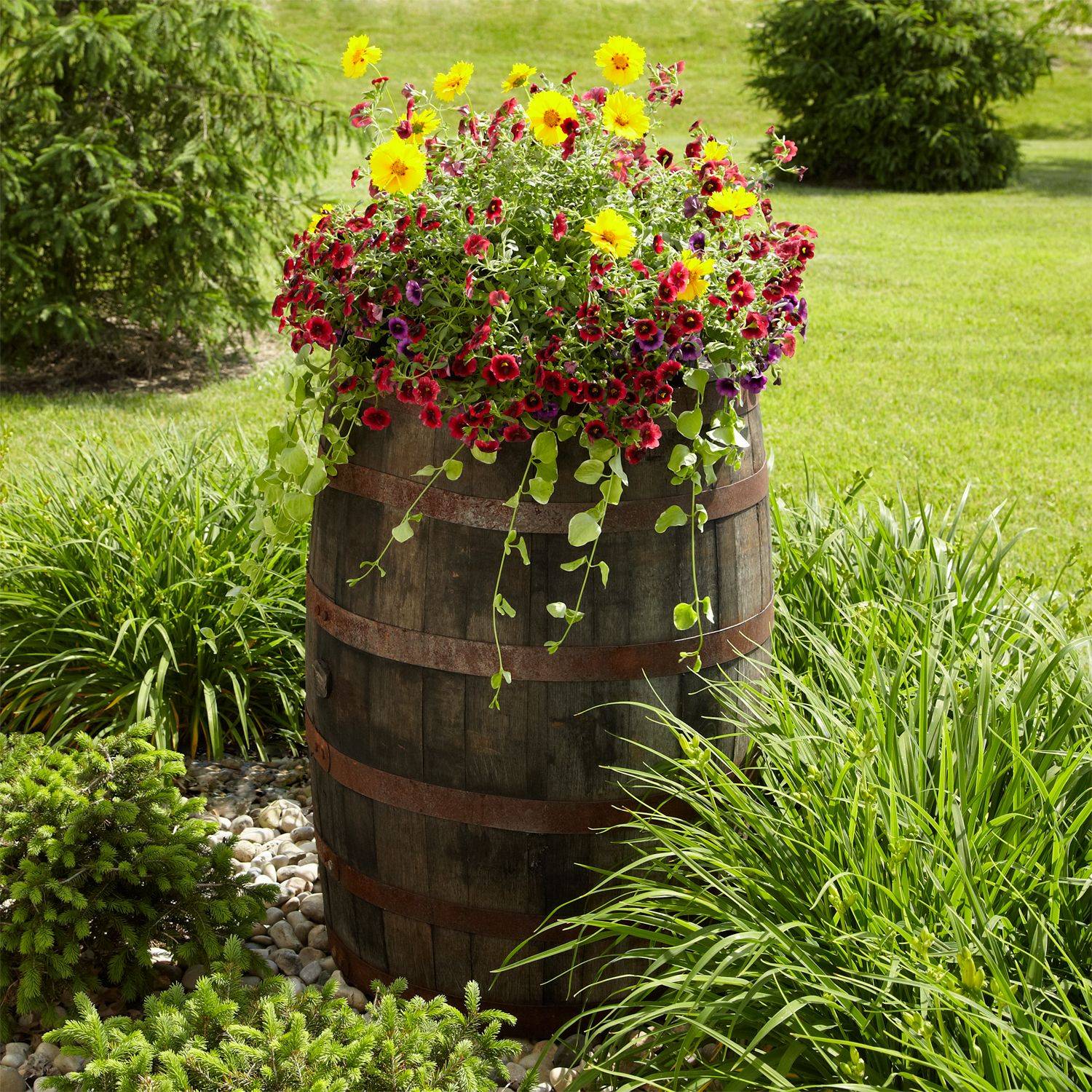 21 Whiskey Barrel Planter Garden Ideas Worth to Check | SharonSable