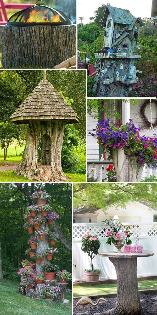 21 Tree Stump Garden Ideas You Should Look | SharonSable