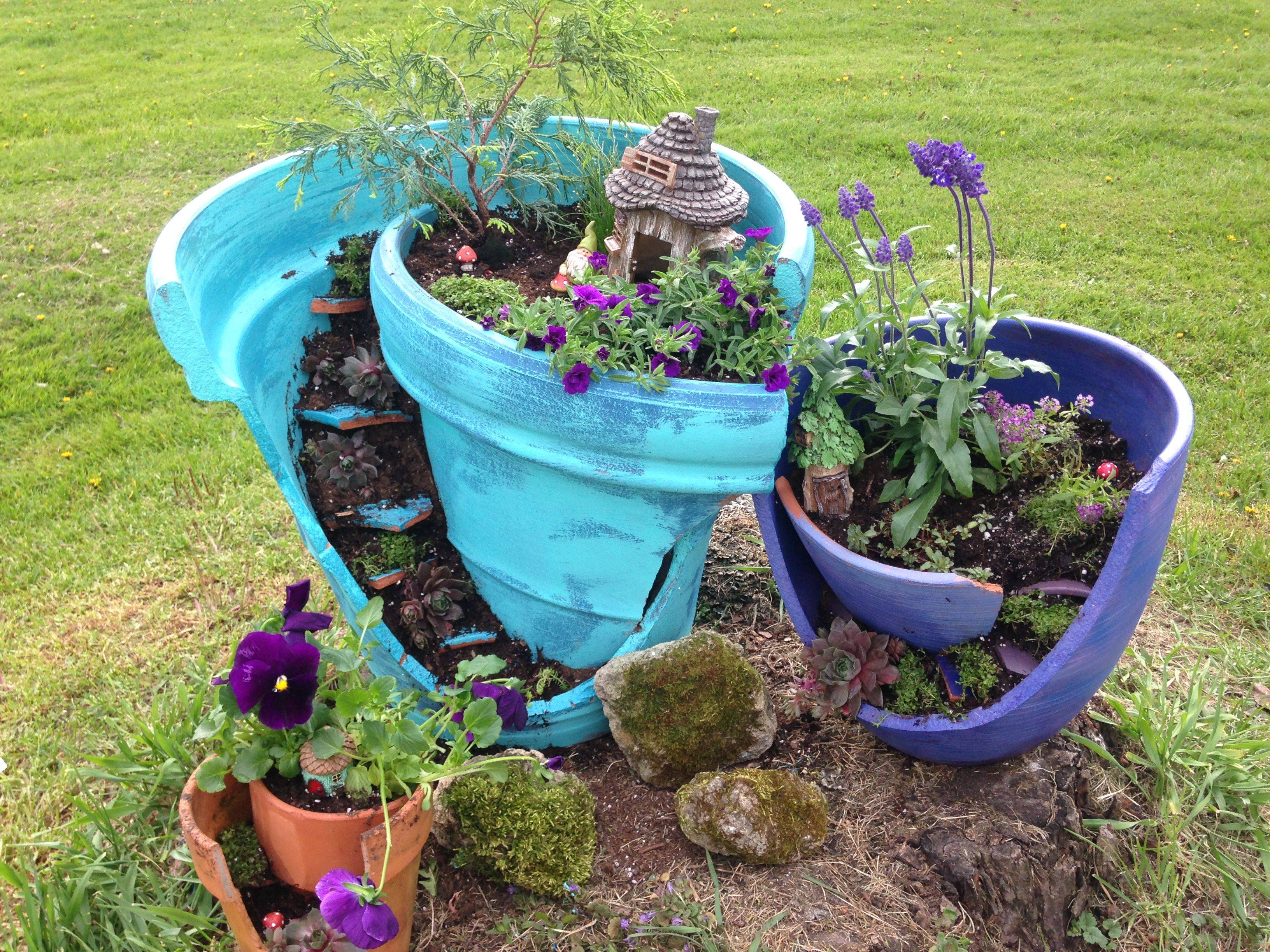 21 Broken Clay Pot Fairy Garden Ideas For This Year | SharonSable