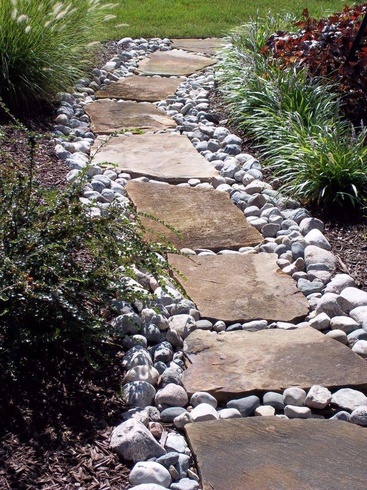 21 Making River Rock Walkway Garden Path Ideas To Consider | SharonSable