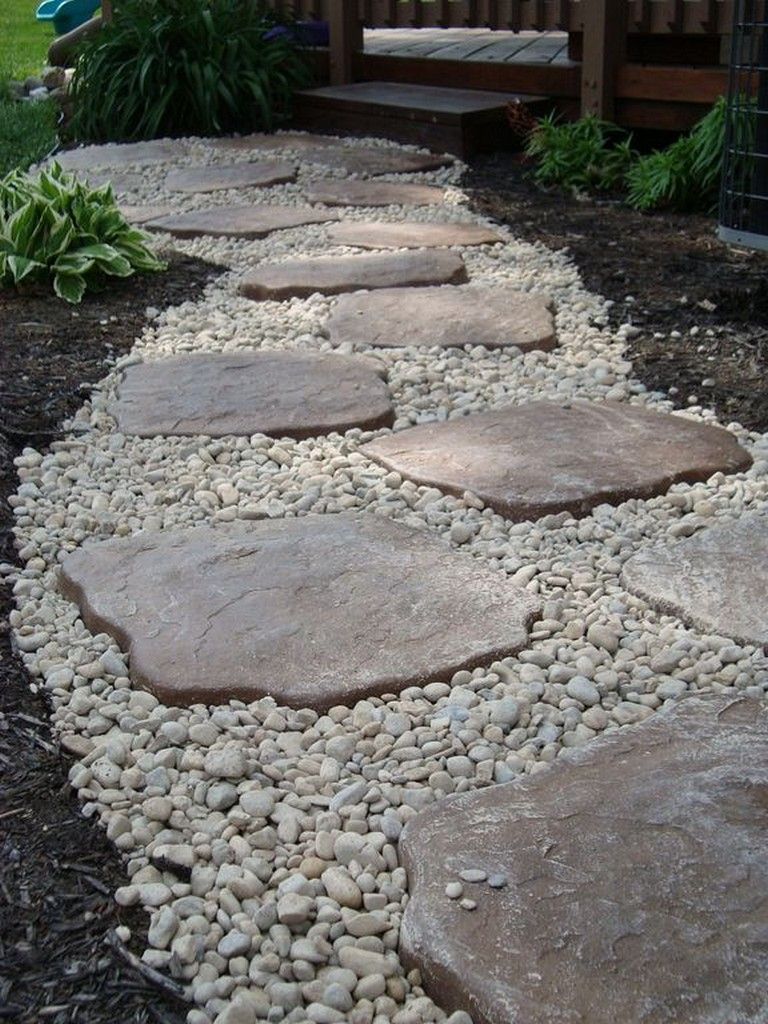 21 Making River Rock Walkway Garden Path Ideas To Consider | SharonSable