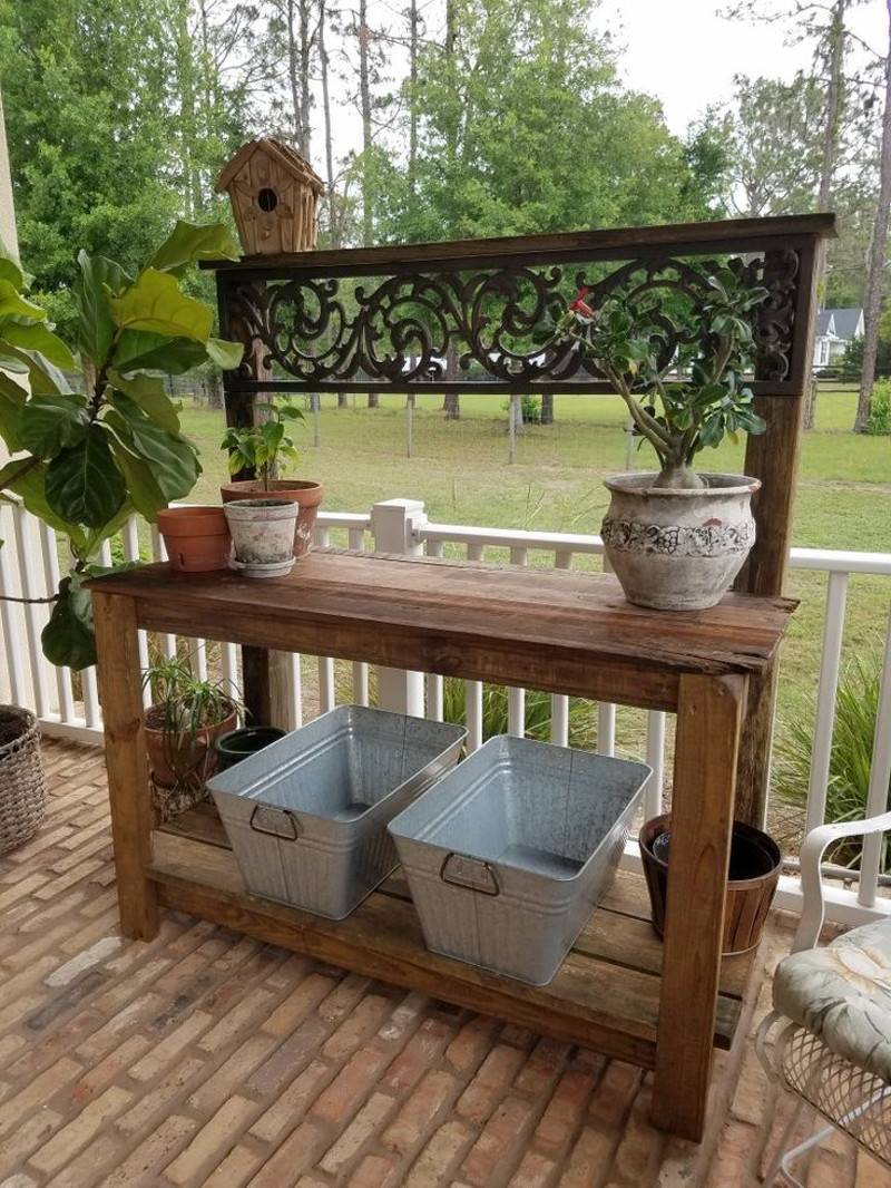 18 Garden Potting Bench Design Ideas You Should Look | SharonSable